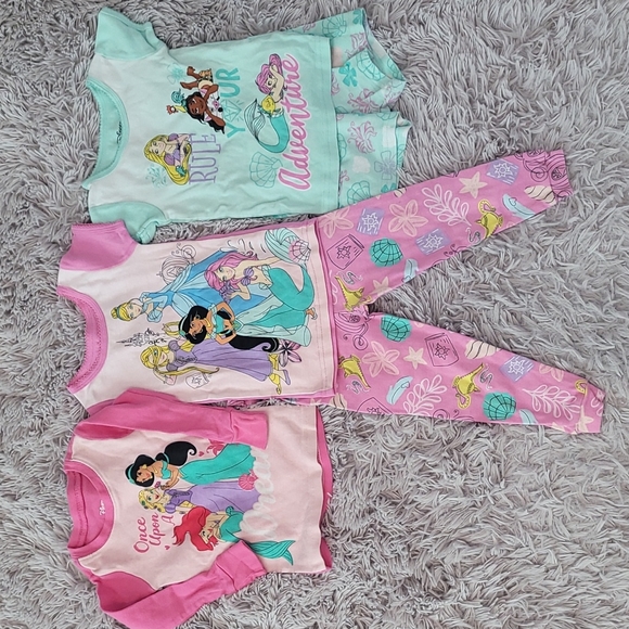 Disney | Pajamas | Lot Of Girls Princess Pajamas | Poshmark